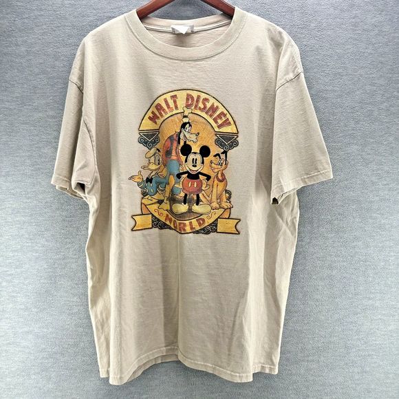 Disney | Tops | Walt Disney World Mickey And Friends Disney Fans Beige ...